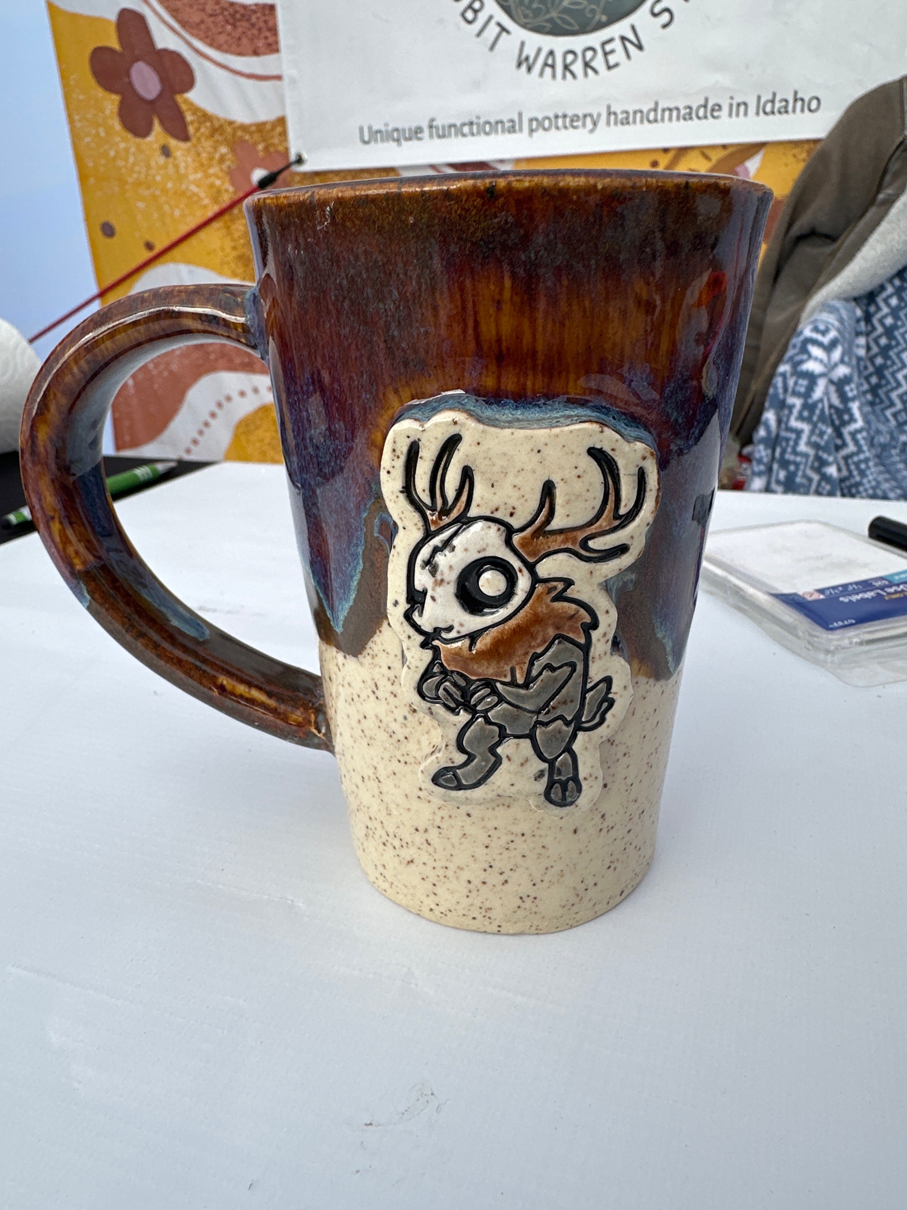Mug 16 oz - Wendigo - Iron Lustre & Oatmeal – Rabbit Warren Studio
